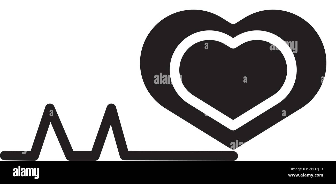 medical heart cardiology pulse silhouette style Stock Vector Image ...