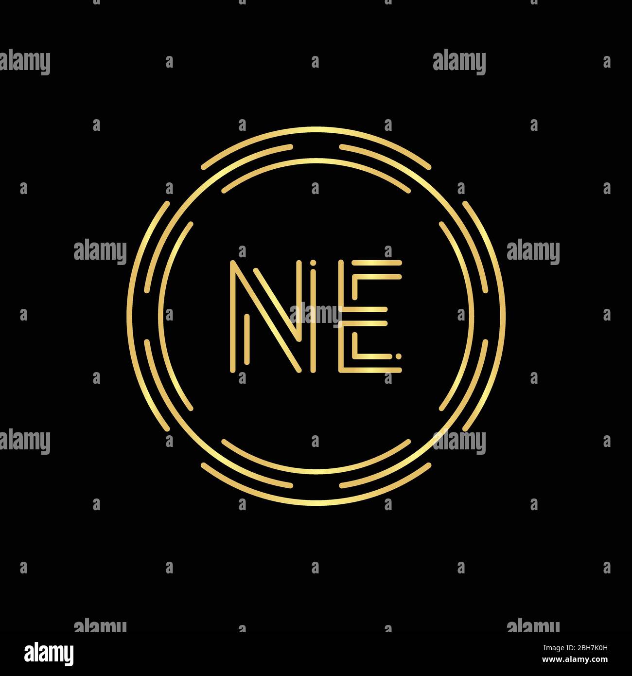 Initial Letter NE Logo Design Vector Template. Digital Abstract NE ...
