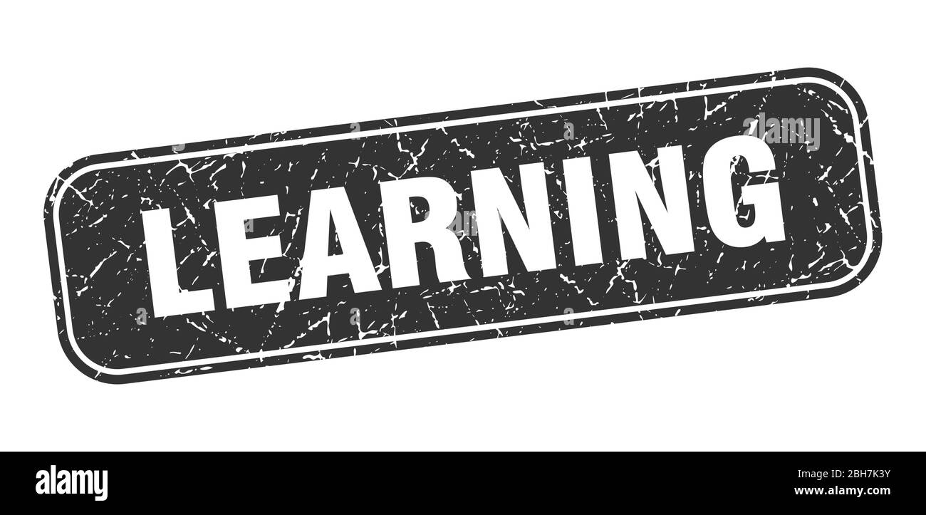 learning stamp. learning square grungy black sign Stock Vector Image ...