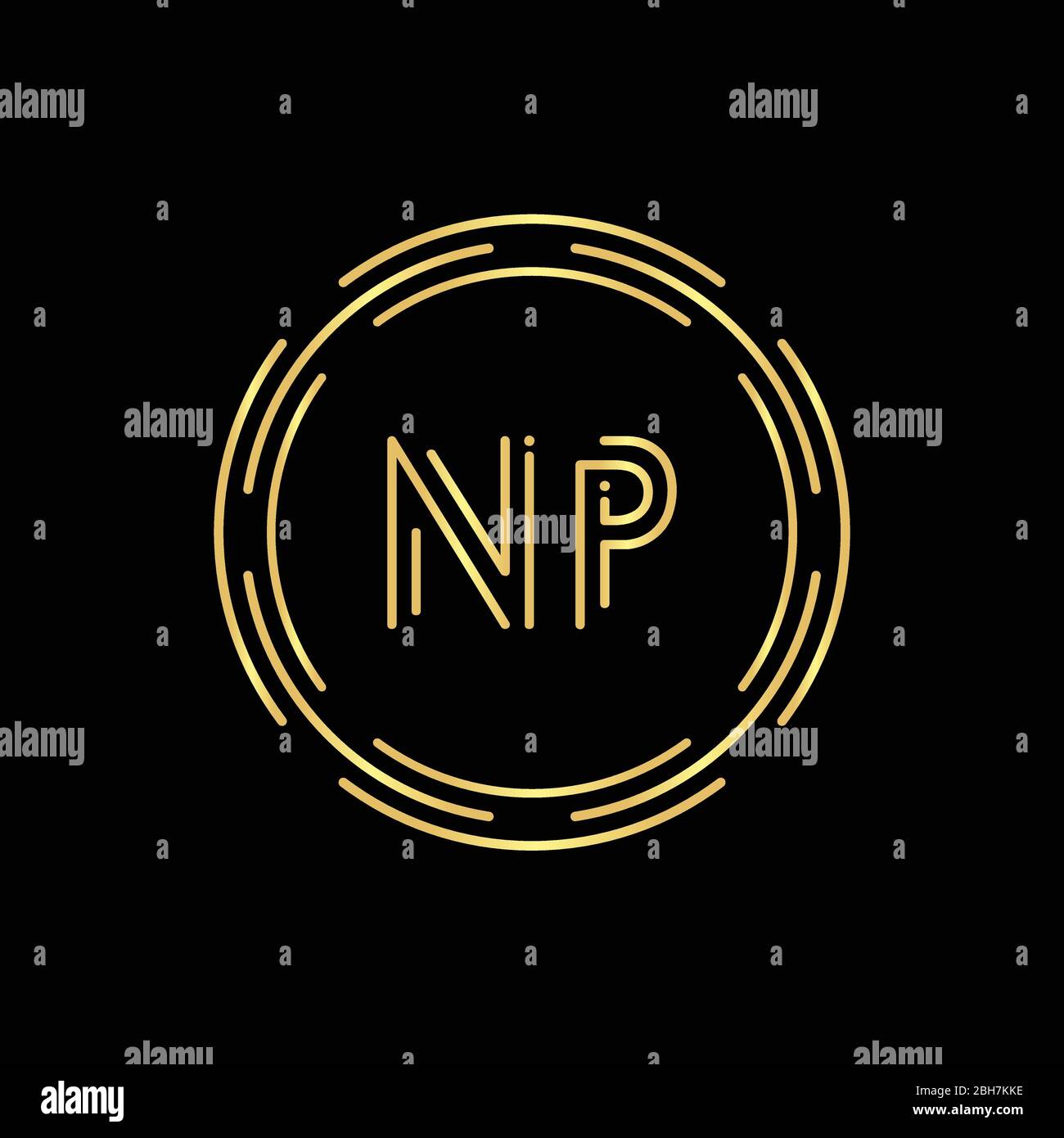 Initial Letter NP Logo Design Vector Template. Digital Abstract NP ...