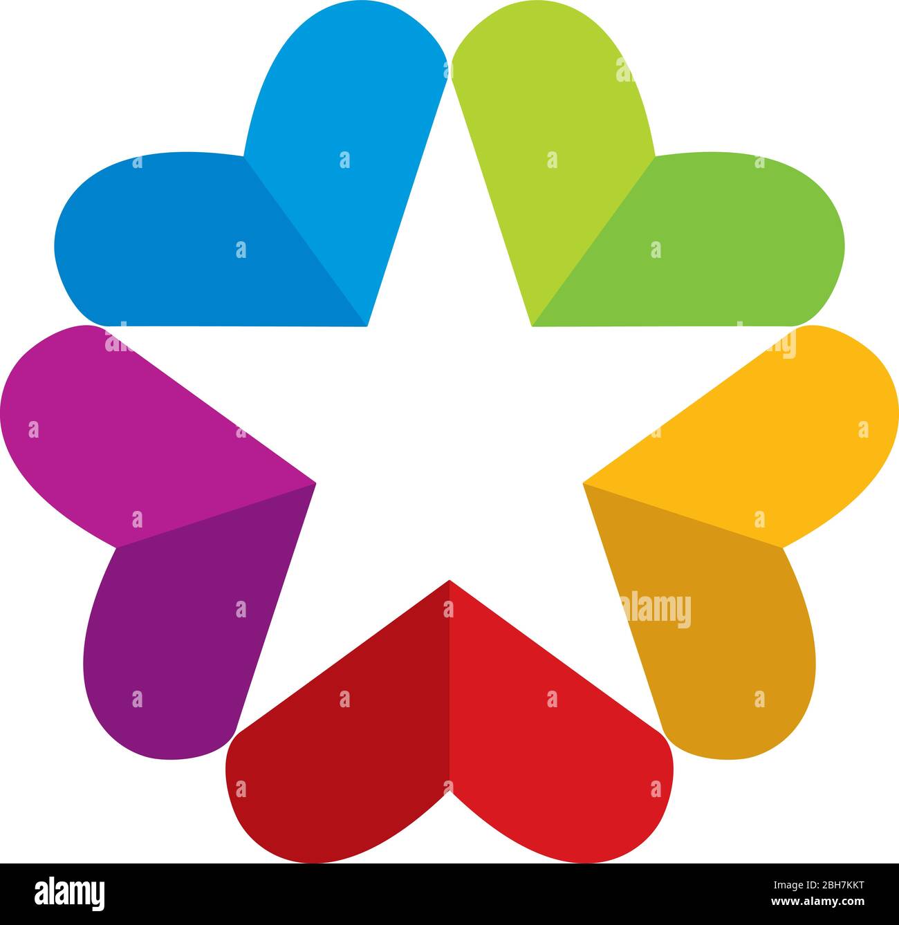 Vector illustration. Christmas star. Negative space rounded by bright ...