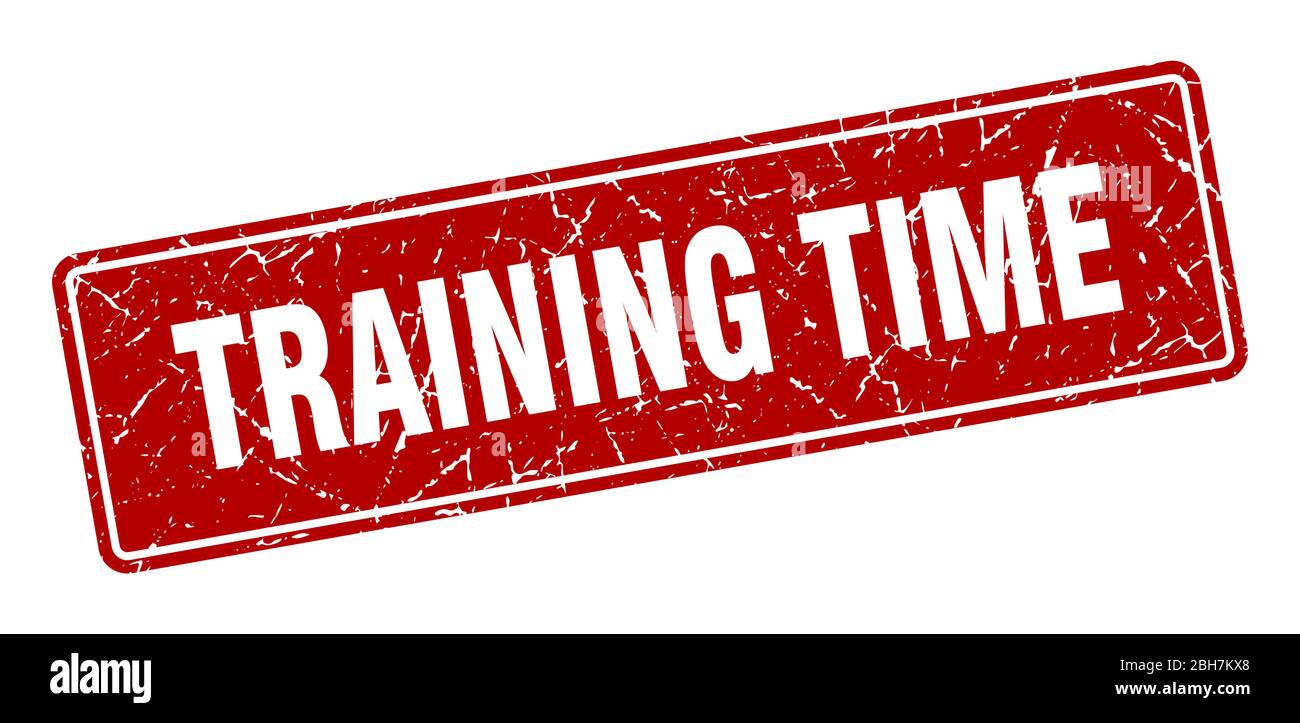 training time stamp. training time vintage red label. Sign Stock Vector ...