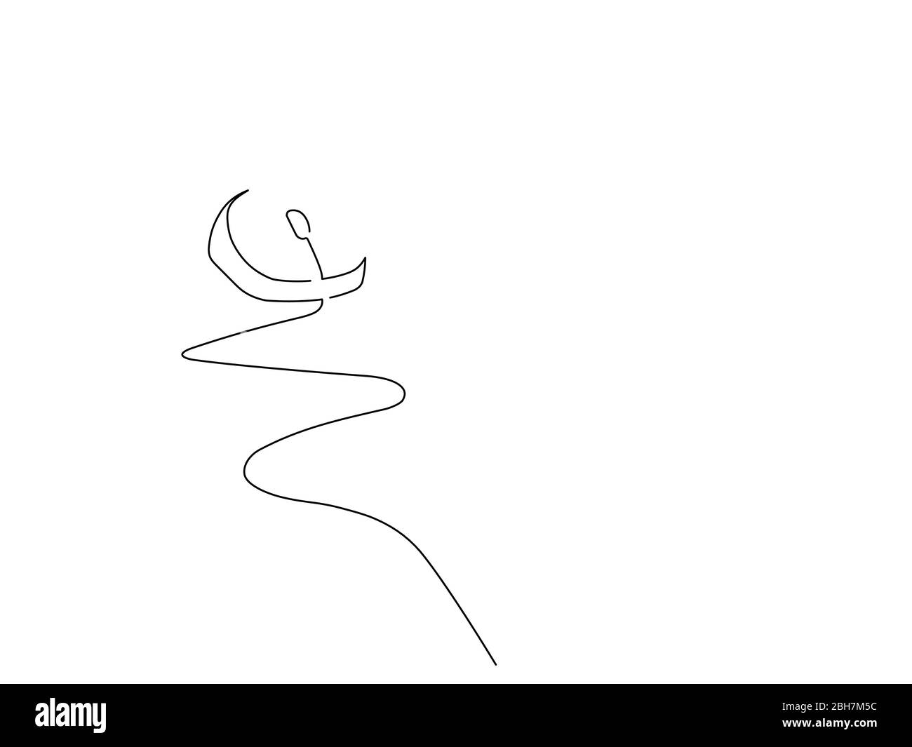 People using technology line drawing, vector illustration design Stock ...