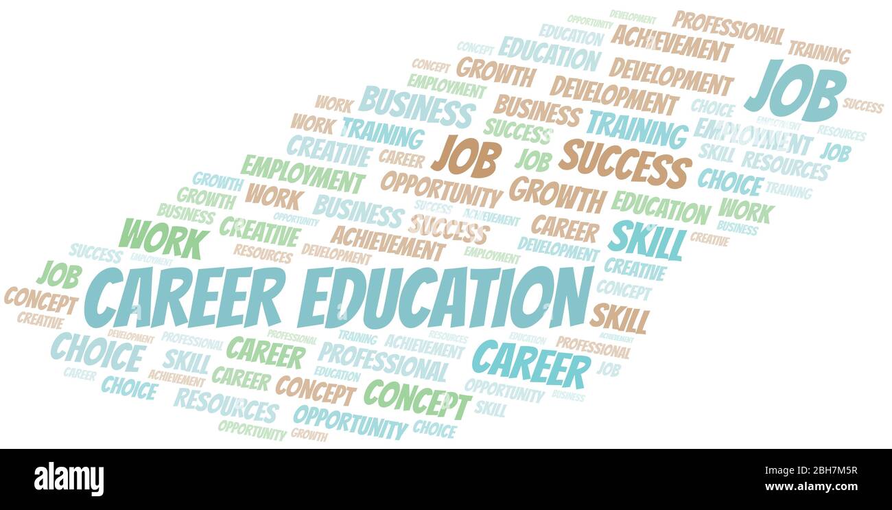 Career Education typography vector word cloud. Wordcloud collage made ...