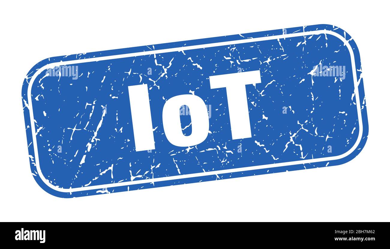 iot stamp. iot square grungy blue sign Stock Vector Image & Art - Alamy