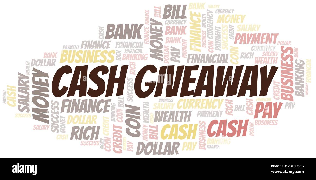 Cash Giveaway typography vector word cloud. Wordcloud collage made with ...