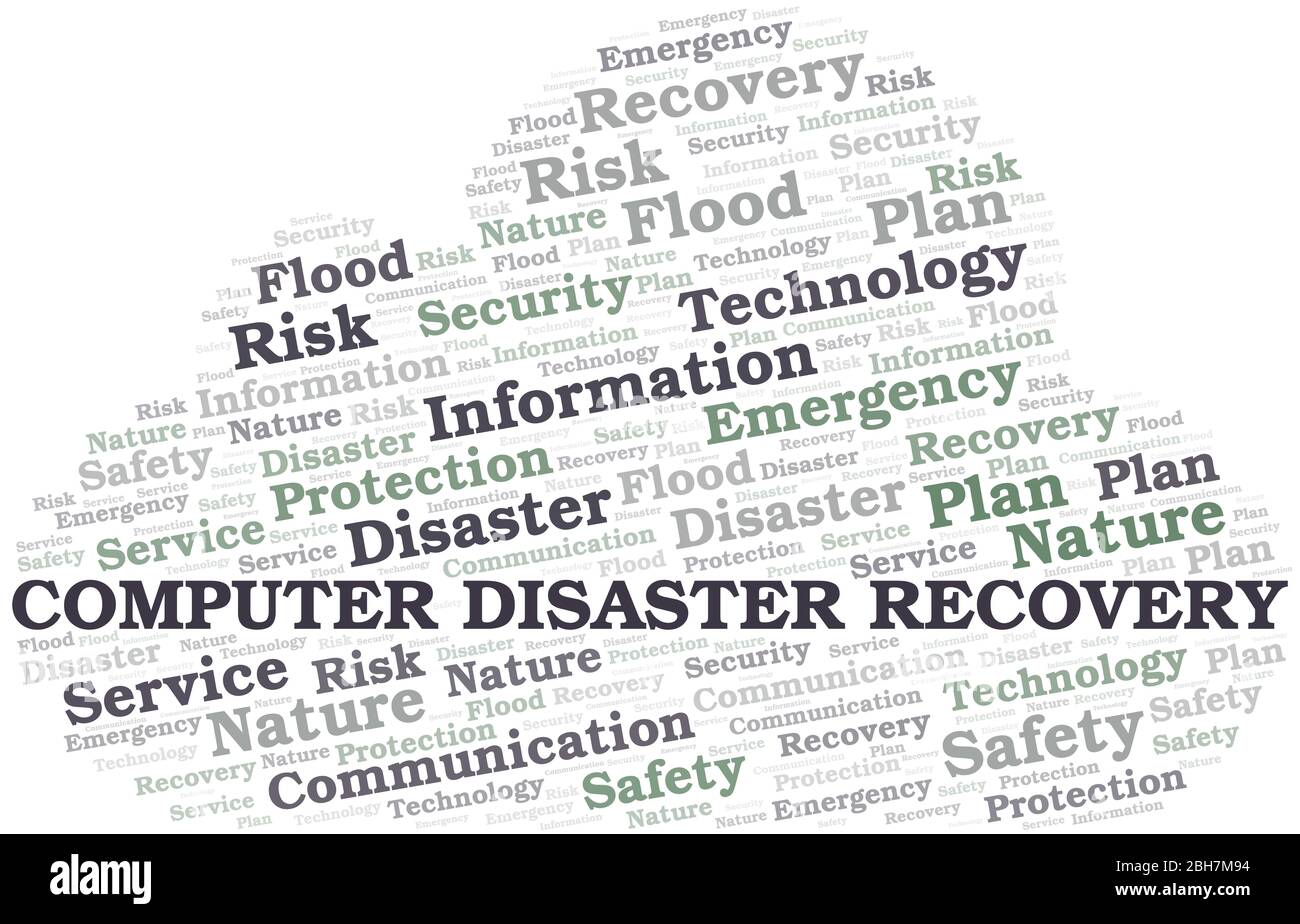 Computer Disaster Recovery typography vector word cloud. Wordcloud ...