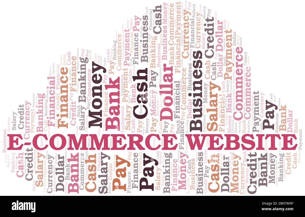 E-Commerce Website typography vector word cloud. Wordcloud collage made ...