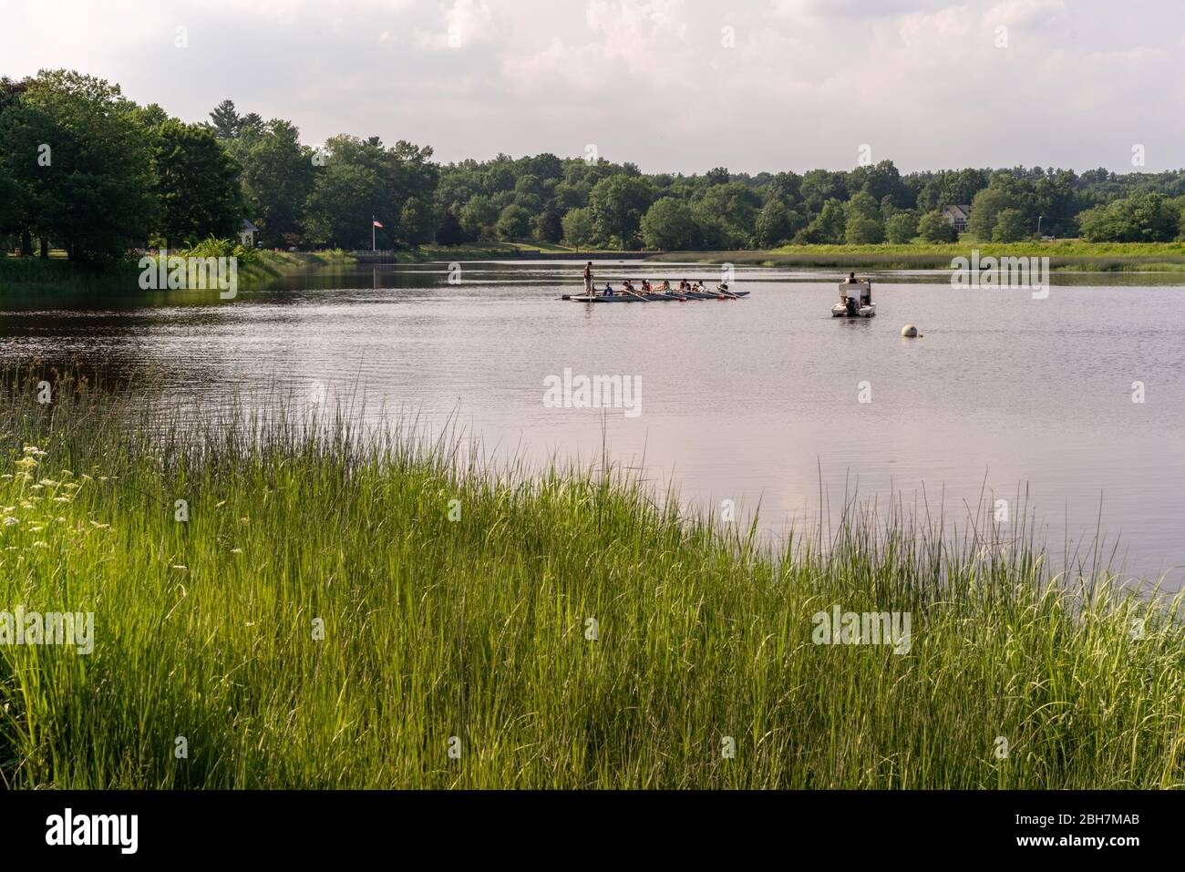A Phillips Exeter Academy crew team rows in Exeter, New Hampshire's ...