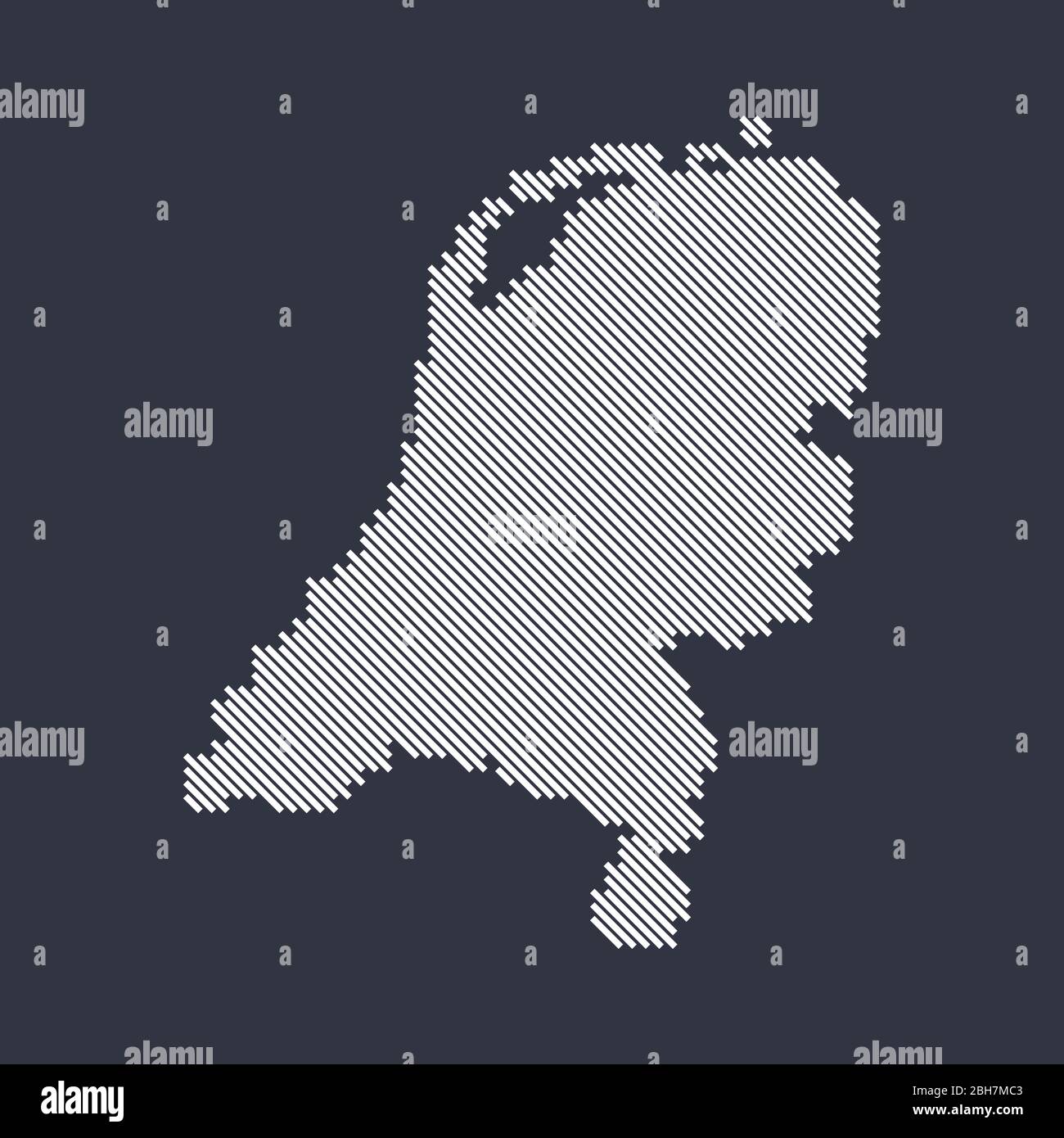 Stylized simple diagonal line map of Netherlands Stock Vector Image ...