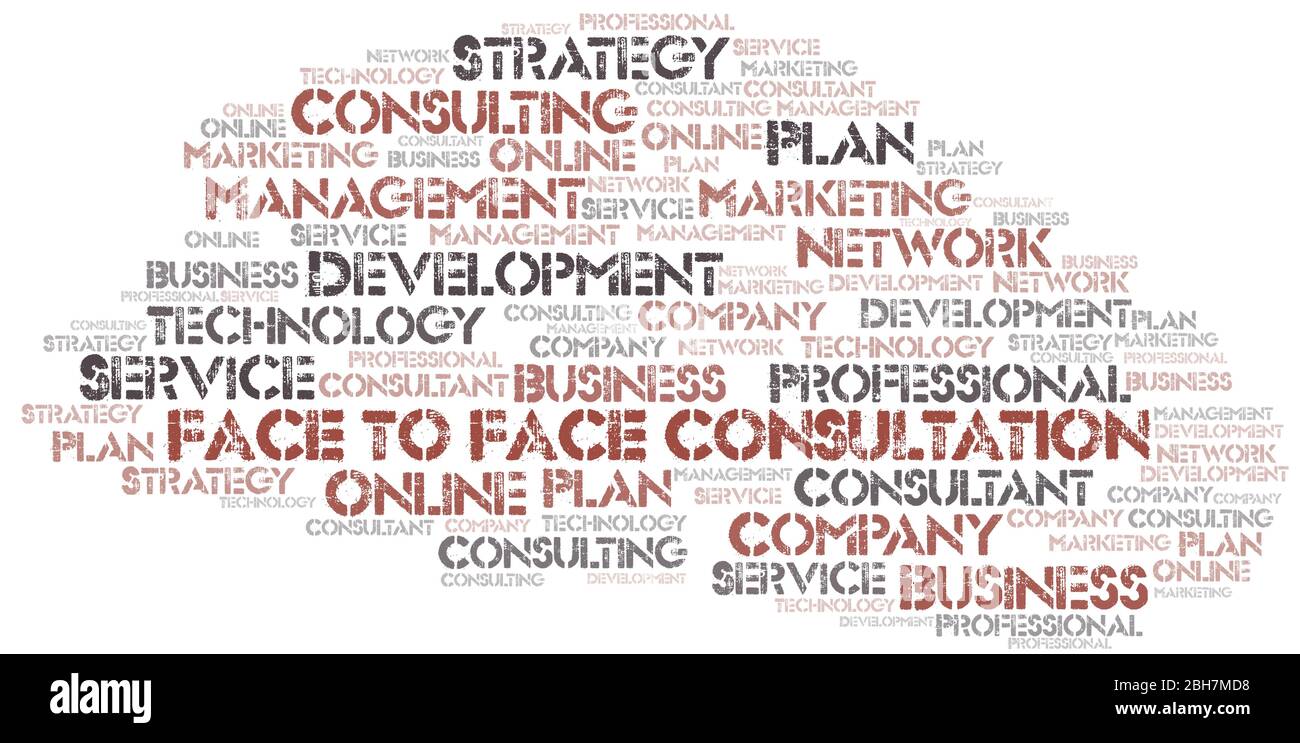 Face To Face Consultation typography vector word cloud. Wordcloud ...