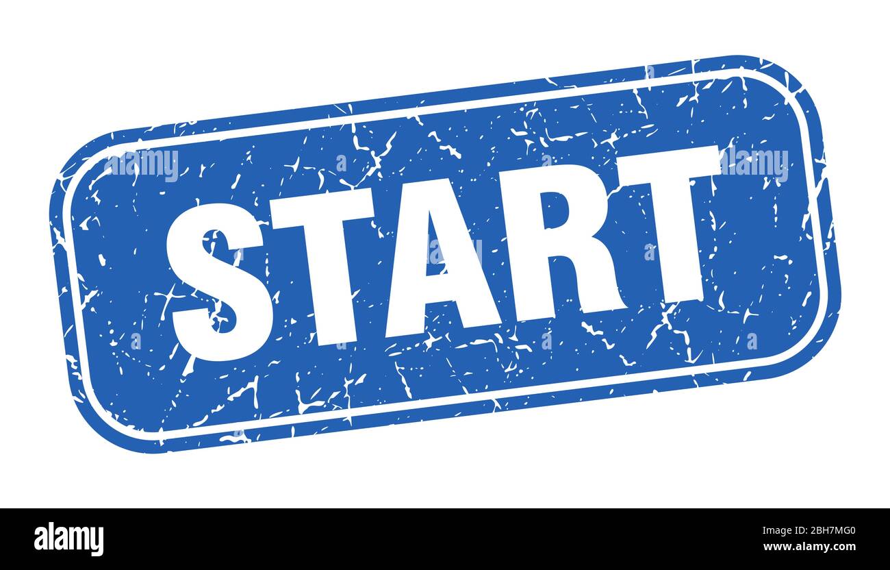 start stamp. start square grungy blue sign Stock Vector Image & Art - Alamy