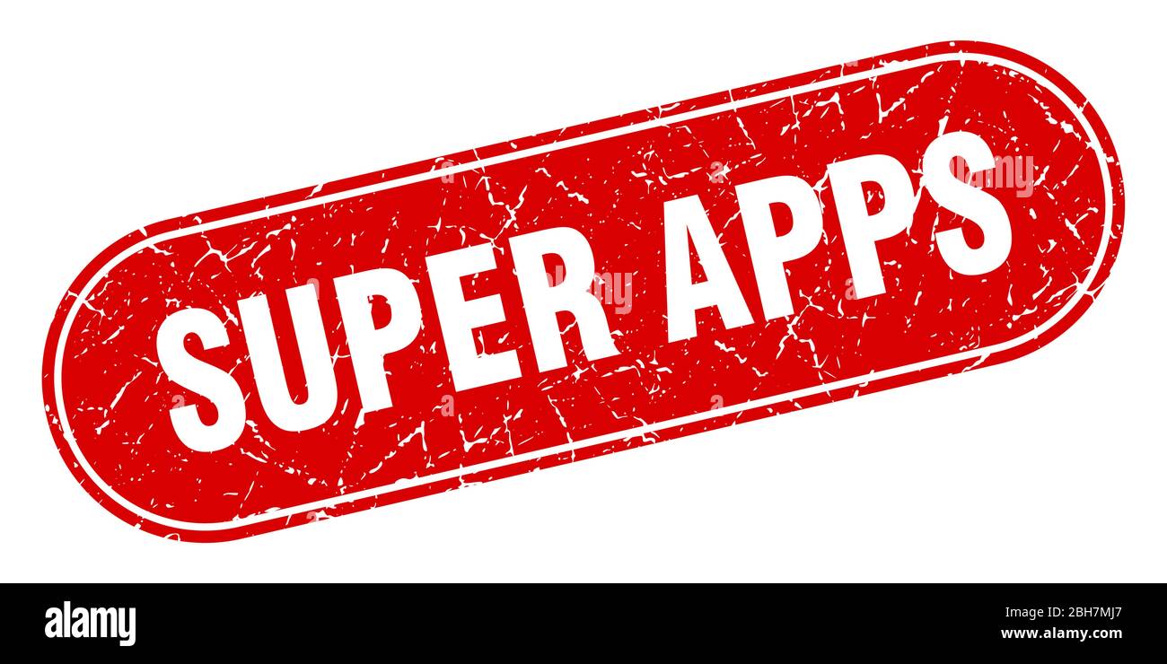 super apps sign. super apps grunge red stamp. Label Stock Vector Image ...