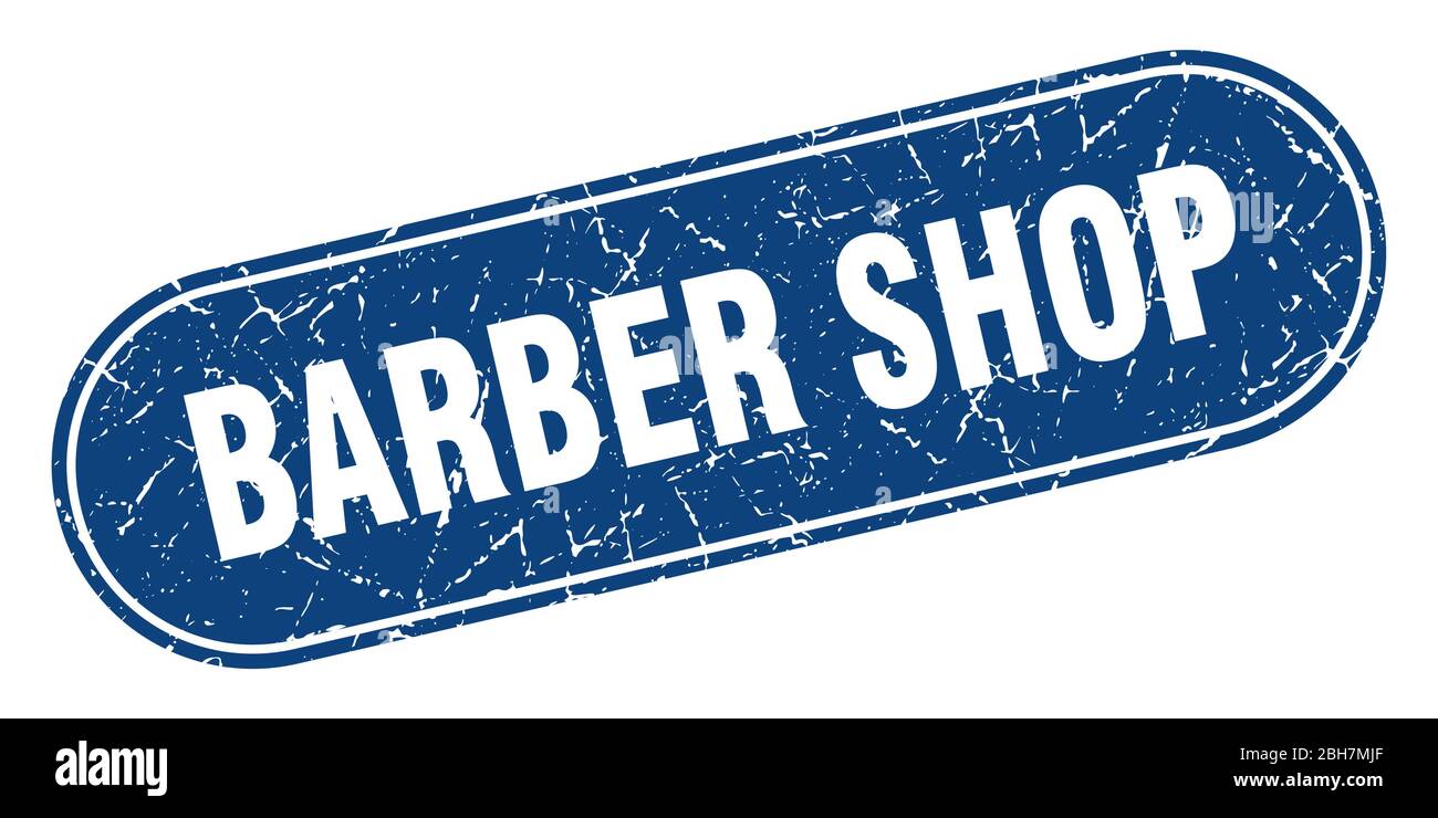 barber shop sign. barber shop grunge blue stamp. Label Stock Vector ...