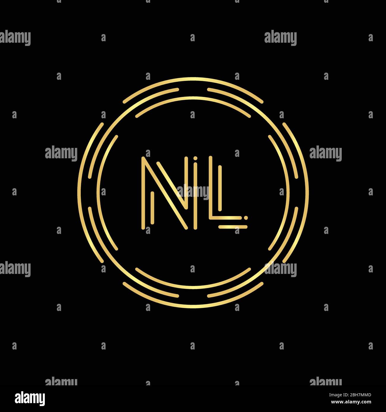 Initial Letter NL Logo Design Vector Template. Digital Abstract NL ...