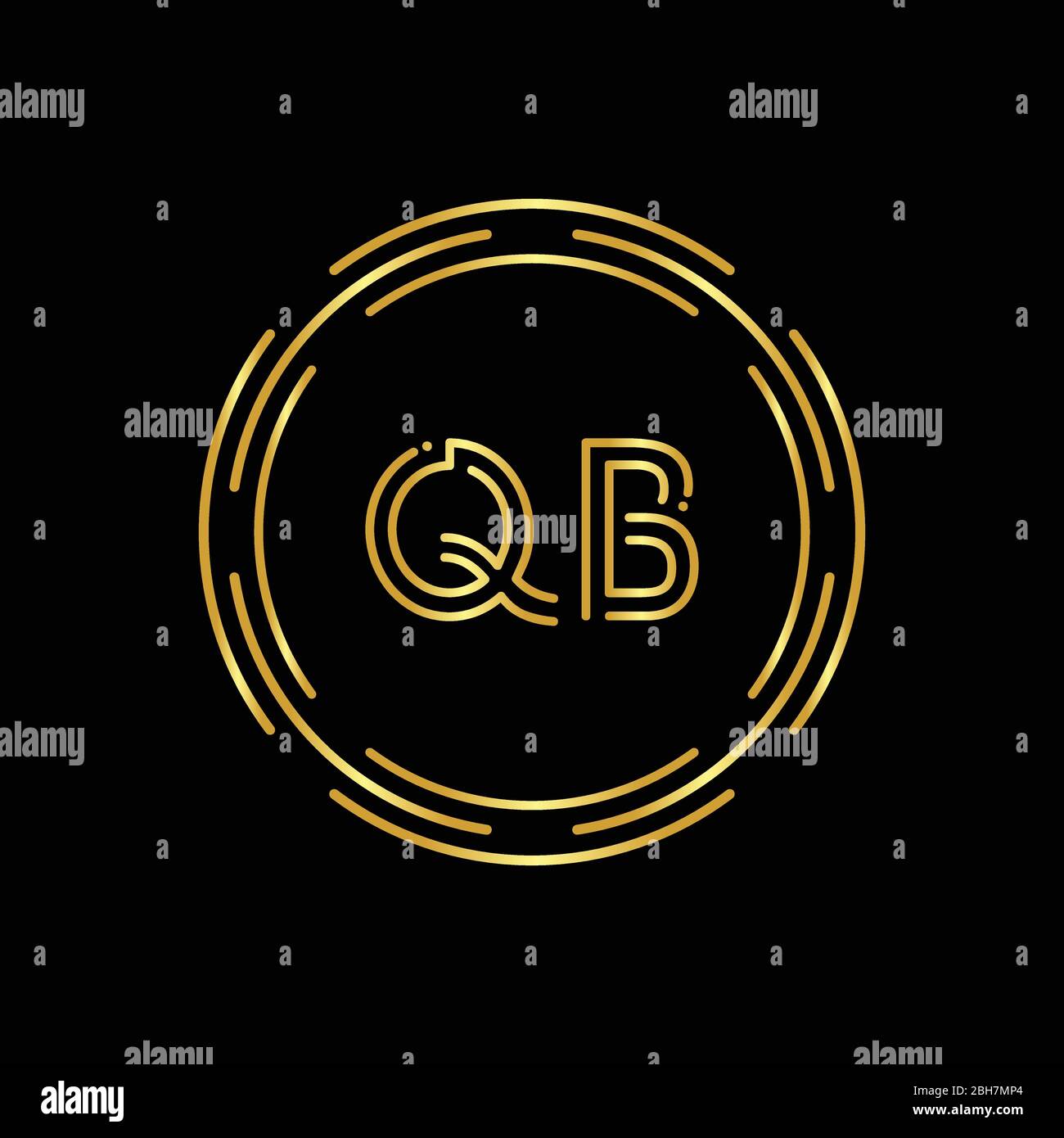 Initial Letter QB Logo Design Vector Template. Digital Abstract Circle ...