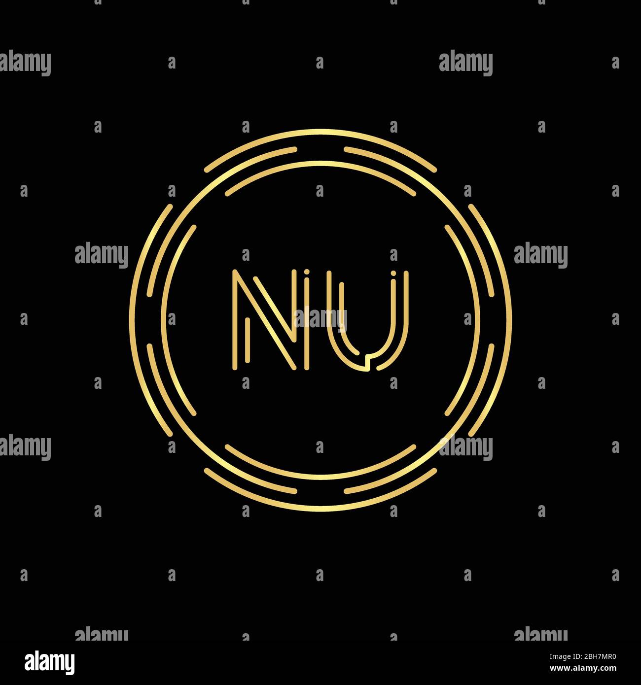 Initial Letter NU Logo Design Vector Template. Digital Abstract NU Letter Logo Design Stock ...