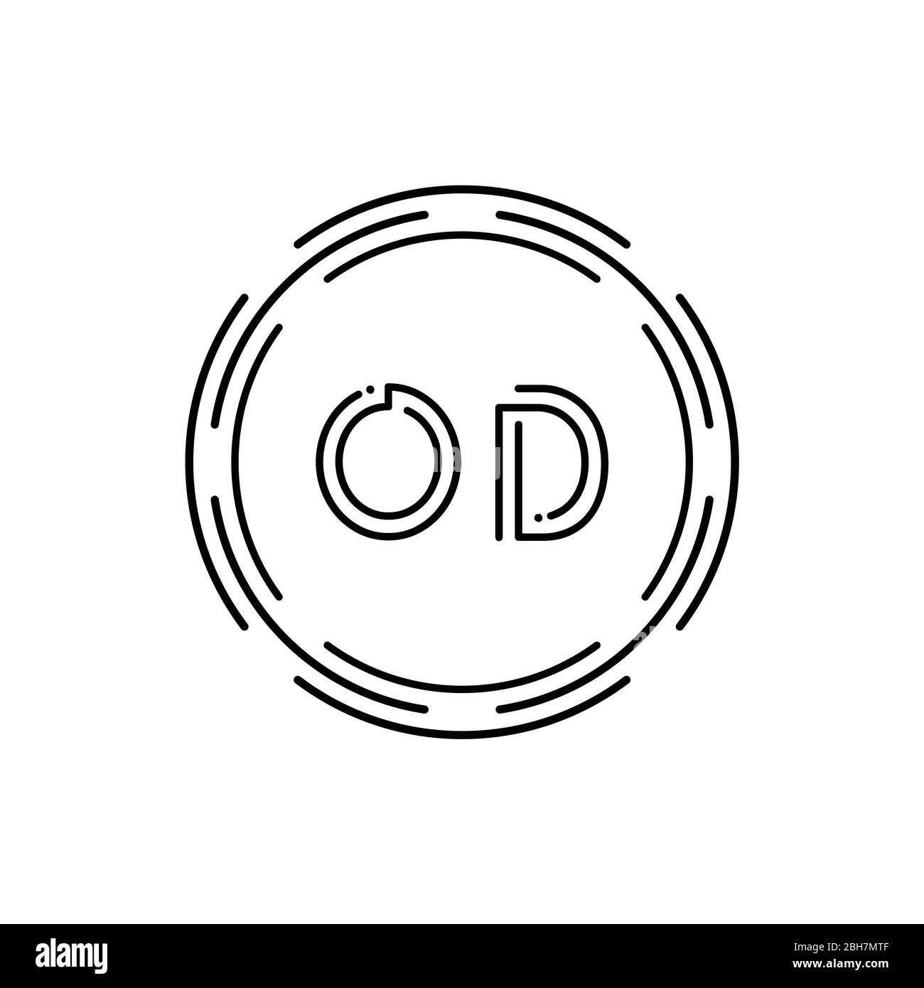Initial Monogram Letter OD Logo Design Vector Template. Digital ...