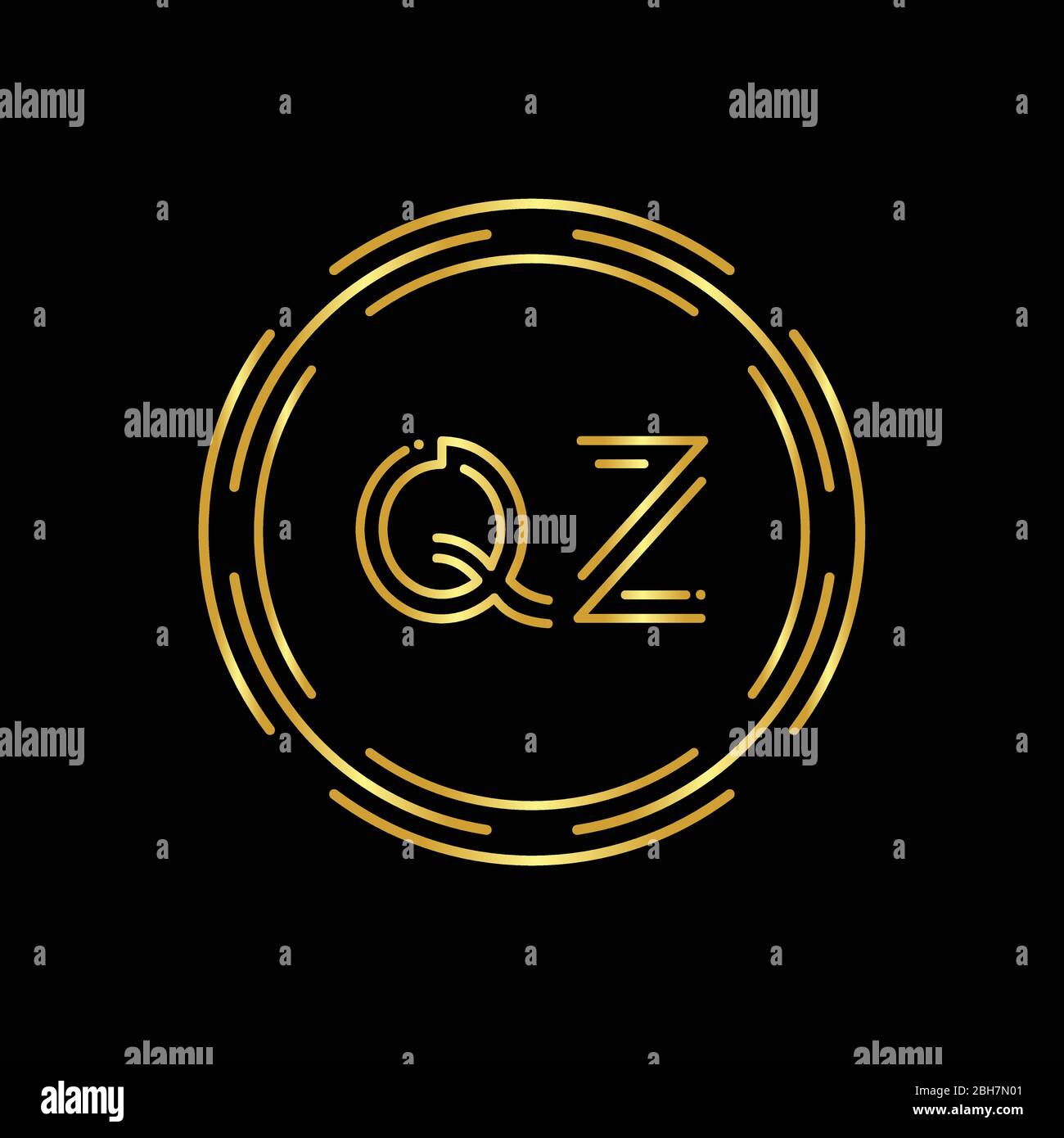 Initial Letter QZ Logo Design Vector Template. Digital Abstract Circle ...