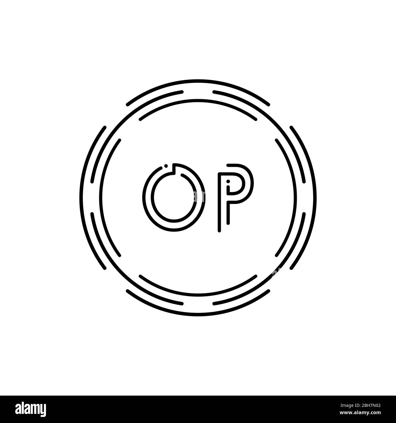 Initial Monogram Letter OP Logo Design Vector Template. Digital ...