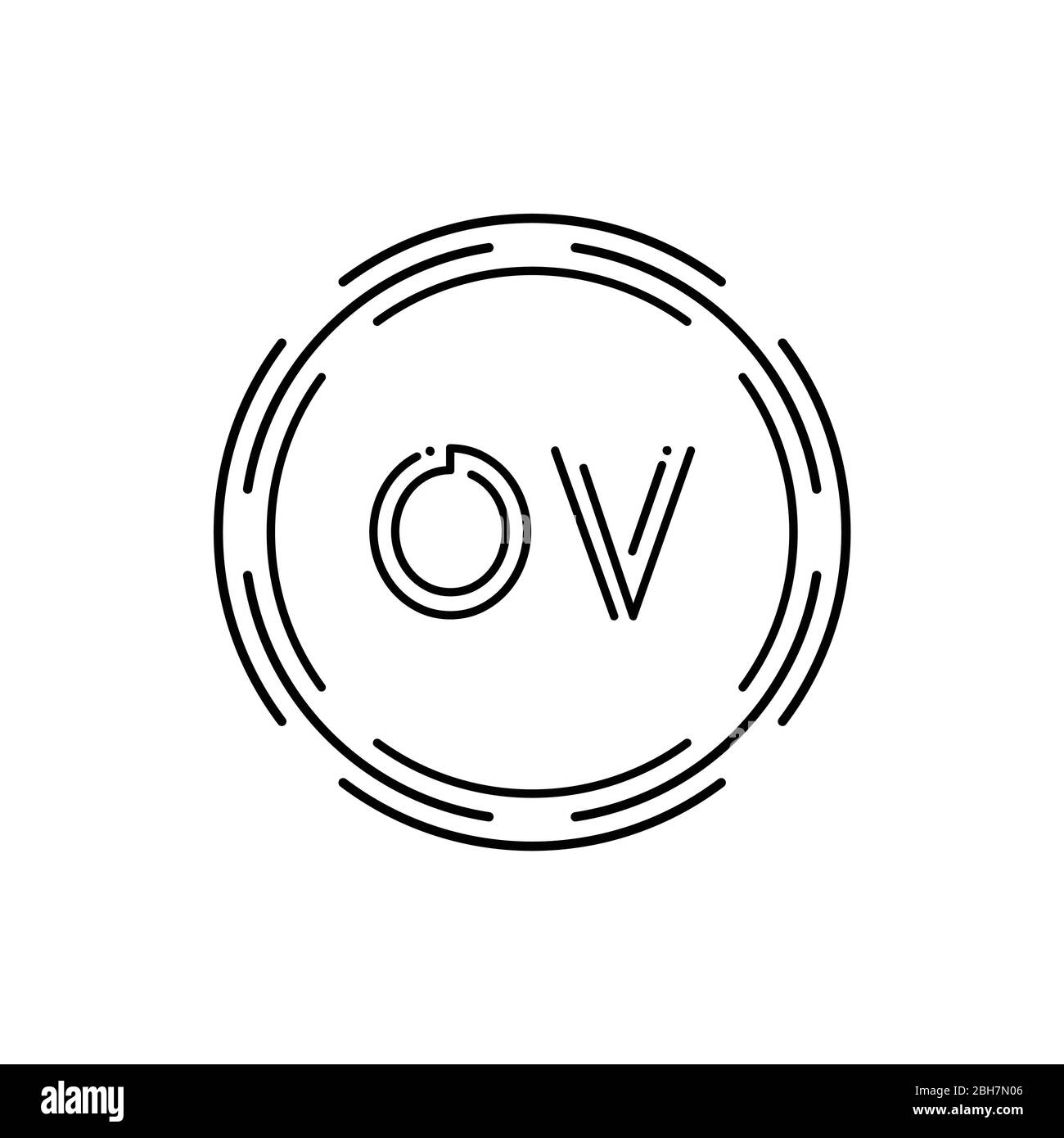 Initial Monogram Letter OV Logo Design Vector Template. Digital ...