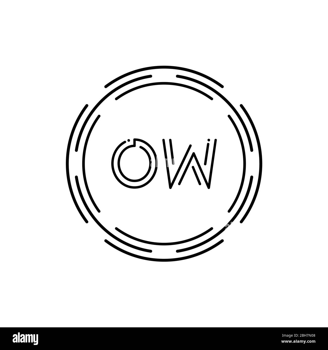 Initial Monogram Letter OW Logo Design Vector Template. Digital ...