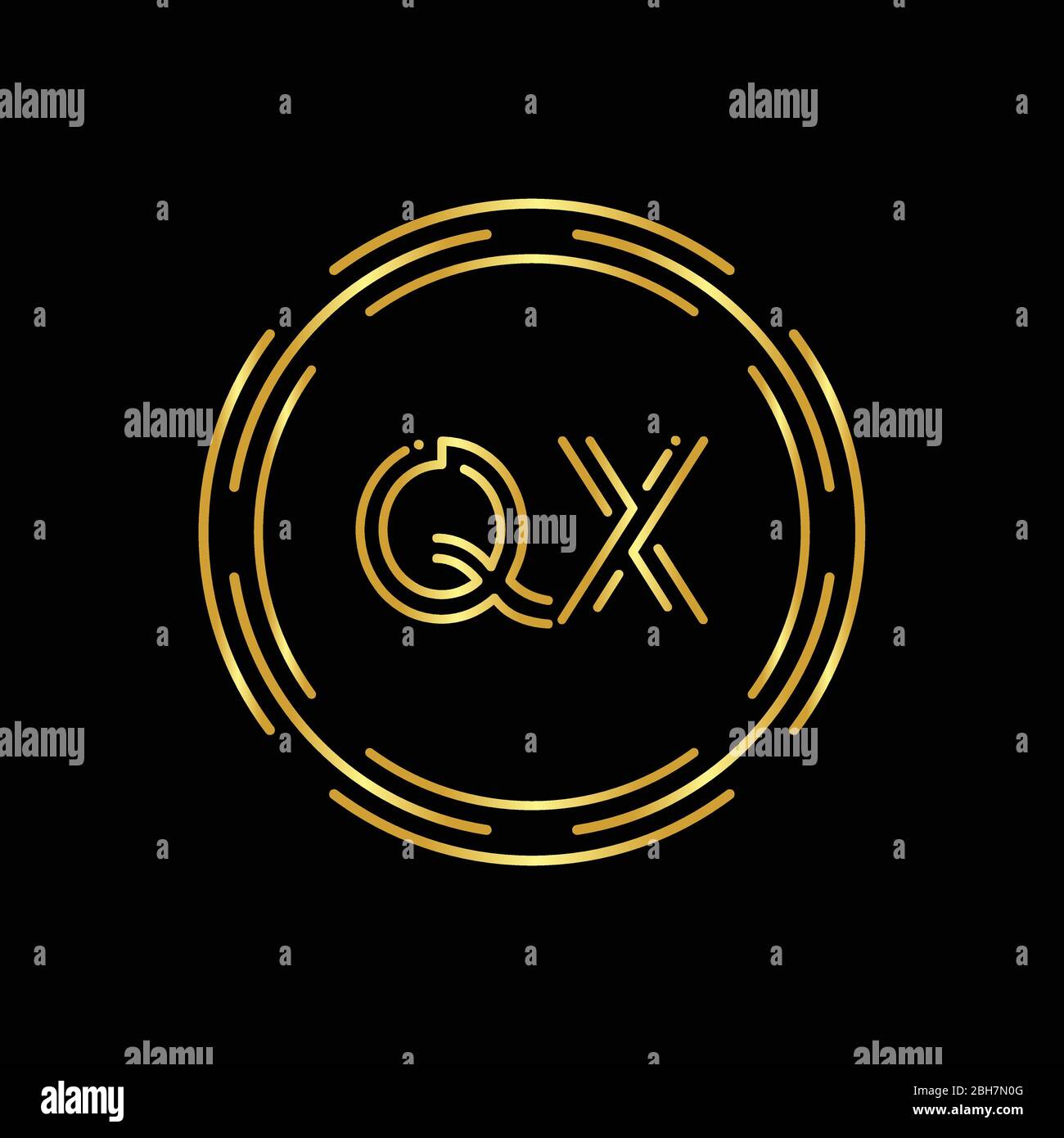 Initial Letter QX Logo Design Vector Template. Digital Abstract Circle ...