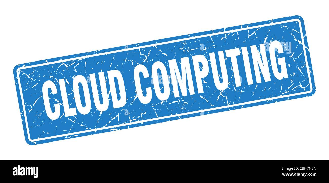 cloud computing stamp. cloud computing vintage blue label. Sign Stock ...