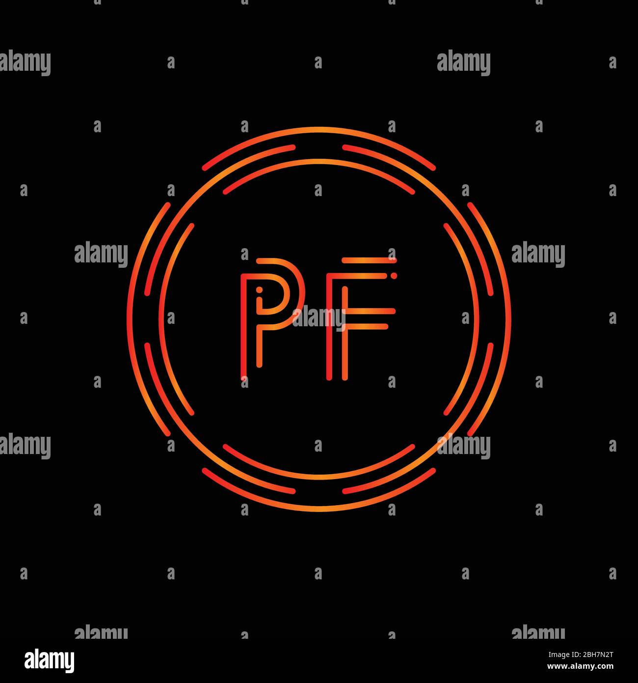 Initial Letter PF Logo Design Vector Template. PF Letter Logo Design ...