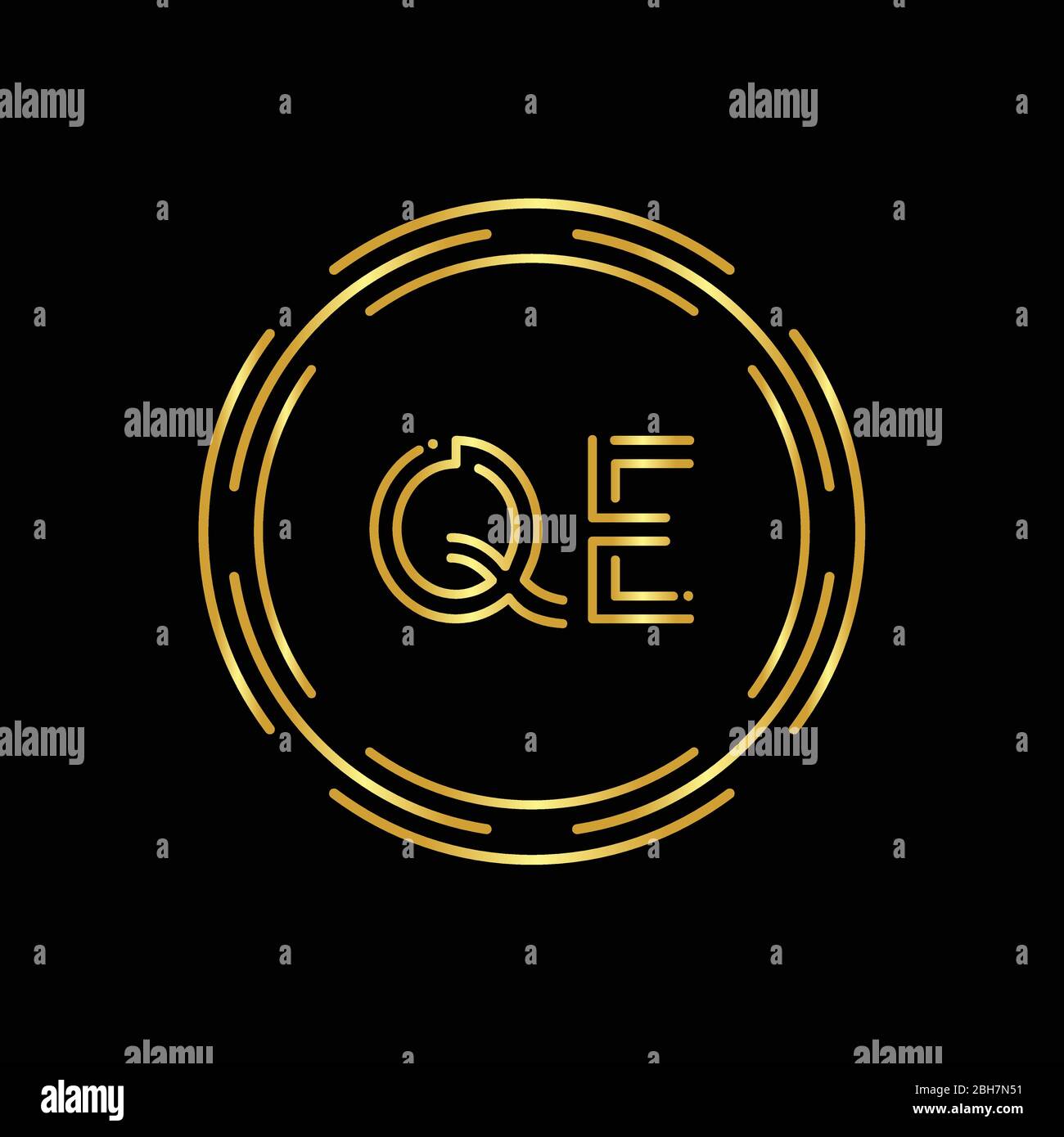 Initial Letter QE Logo Design Vector Template. Digital Abstract Circle ...