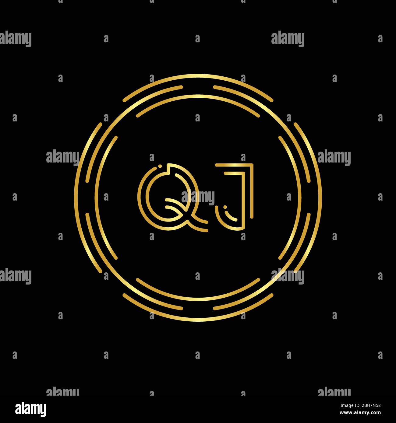 Initial Letter QJ Logo Design Vector Template. Digital Abstract Circle ...