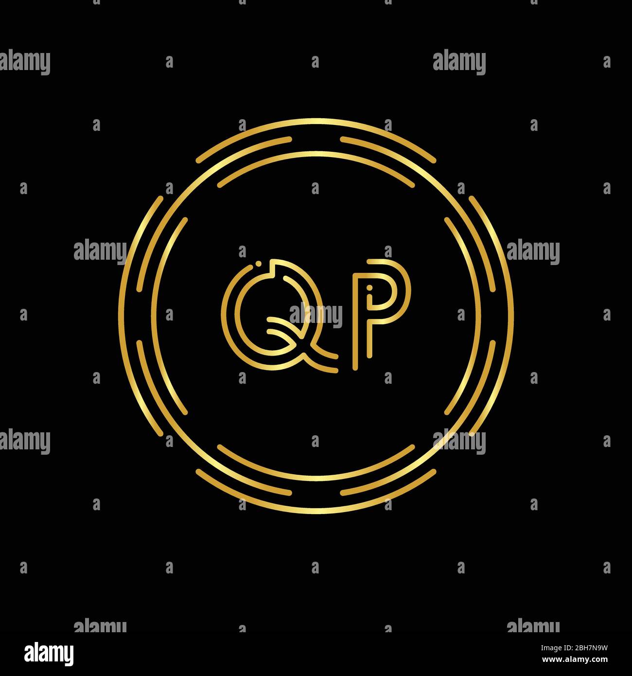 Initial Letter QP Logo Design Vector Template. Digital Abstract Circle ...