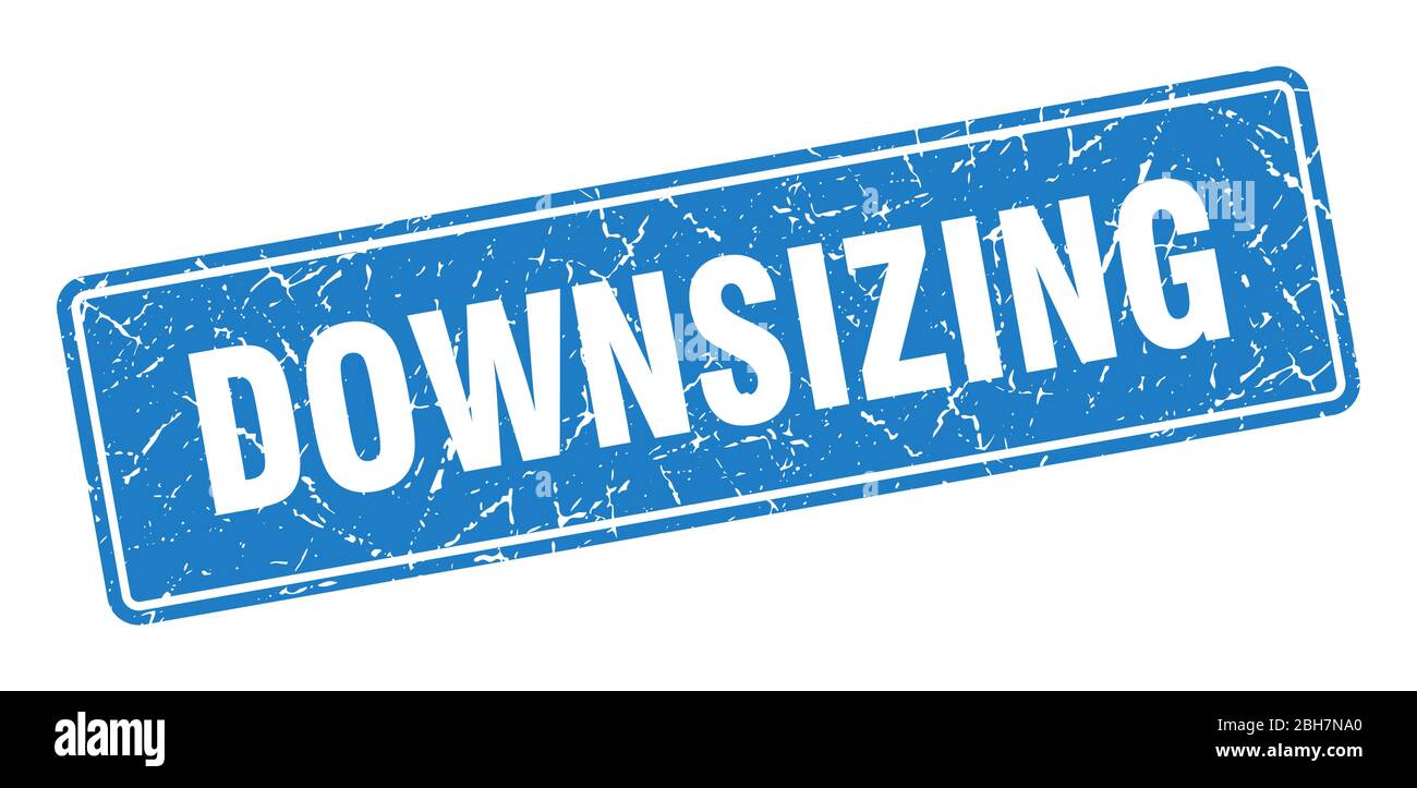 downsizing stamp. downsizing vintage blue label. Sign Stock Vector ...