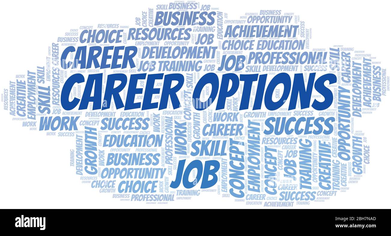 Career Options typography vector word cloud. Wordcloud collage made ...