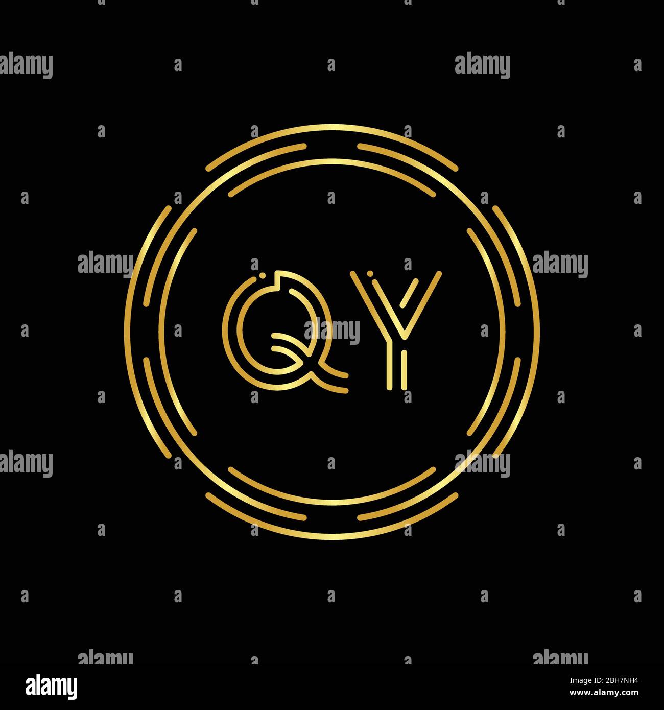 Initial Letter QY Logo Design Vector Template. Digital Abstract Circle ...