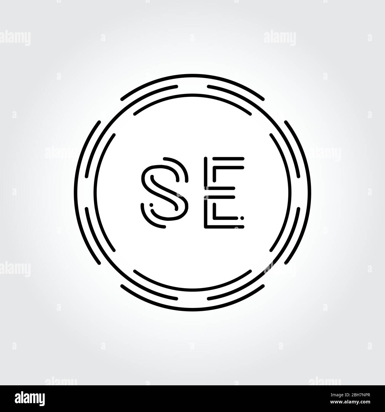 Initial SE Logo Design Creative Typography Vector Template. Digital ...
