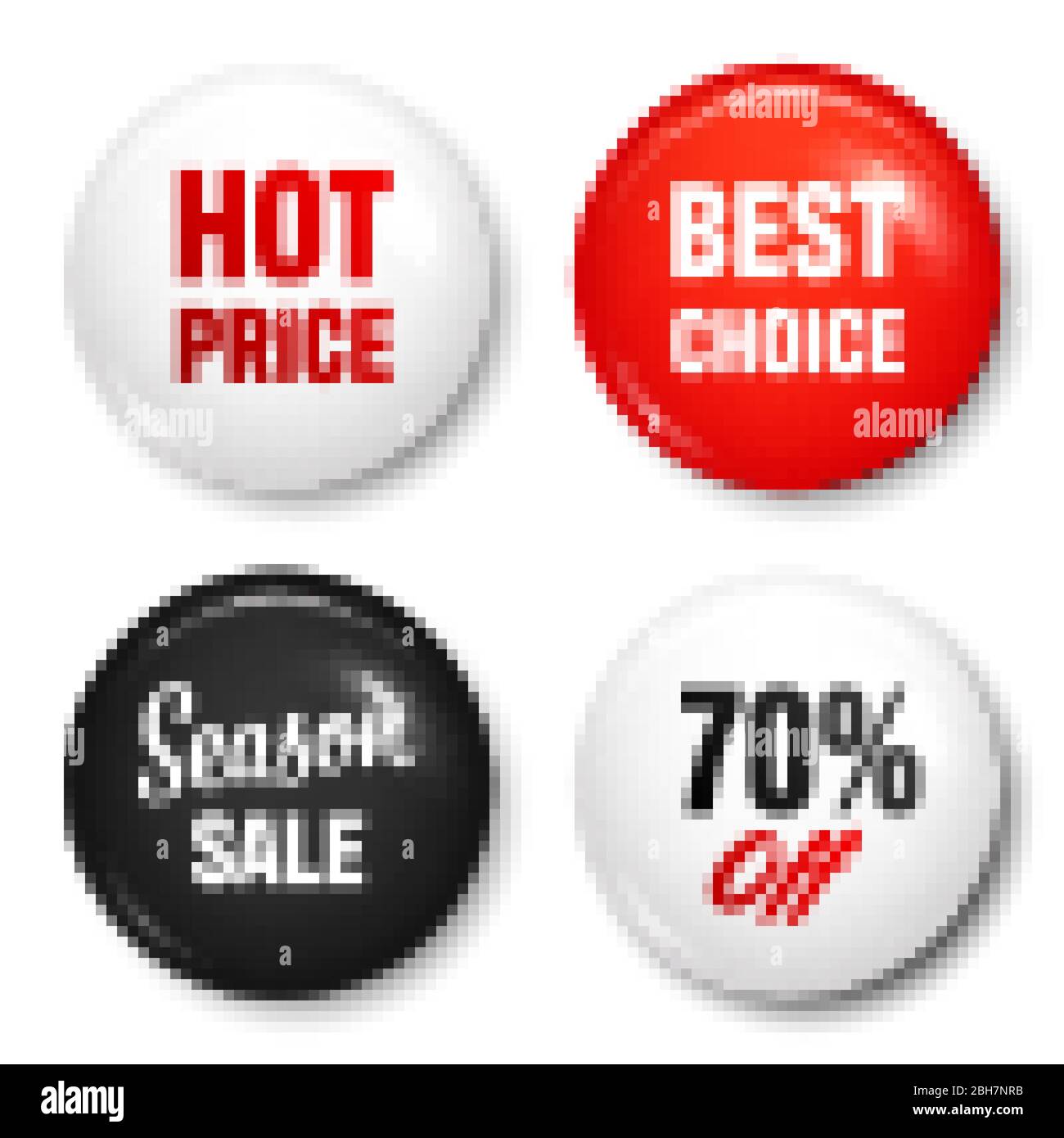 Realistic badges with text. Product promotion, sale. Special offer ...