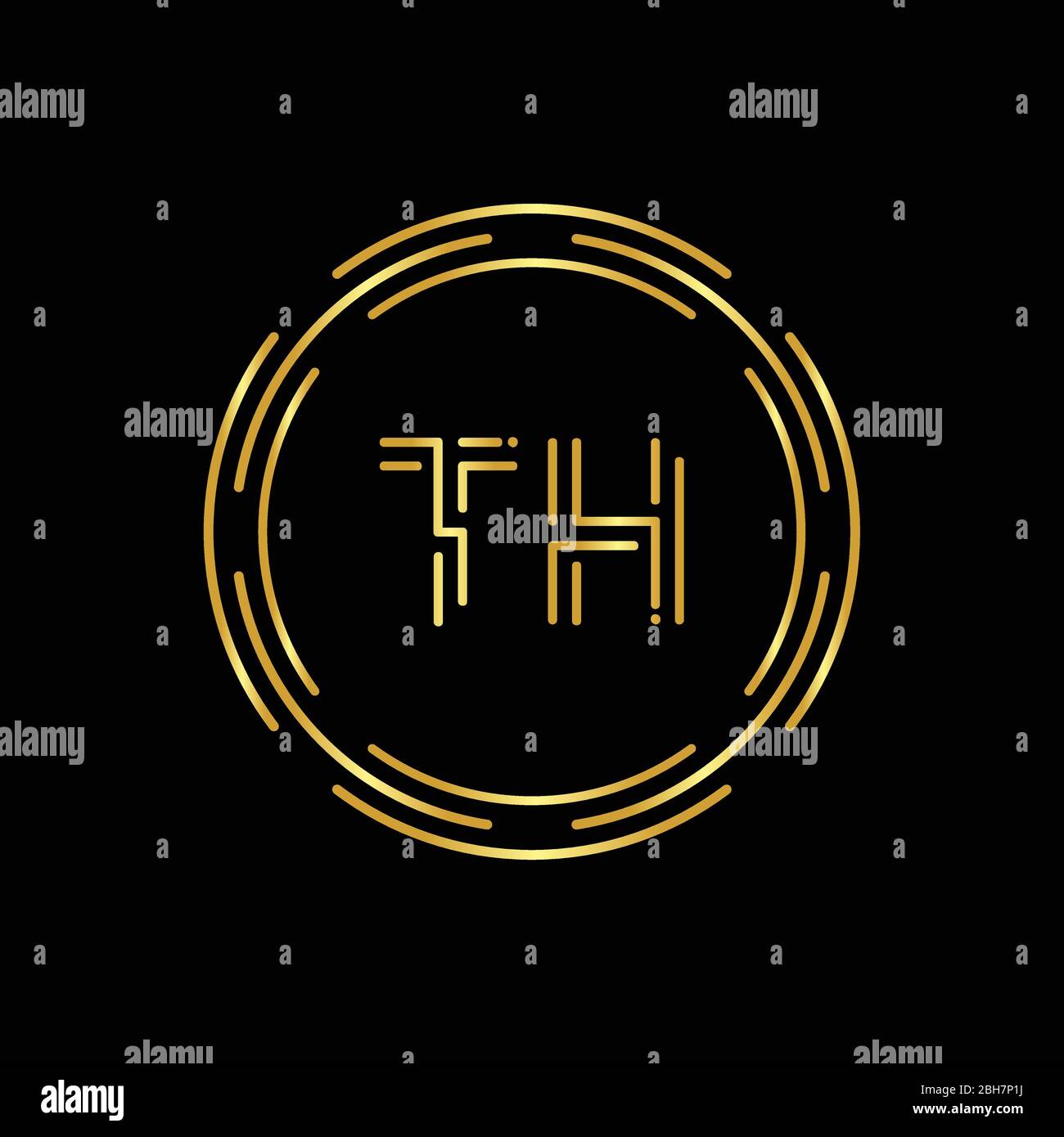 Initial Letter TH Logo Creative Typography Vector Template. Circle ...