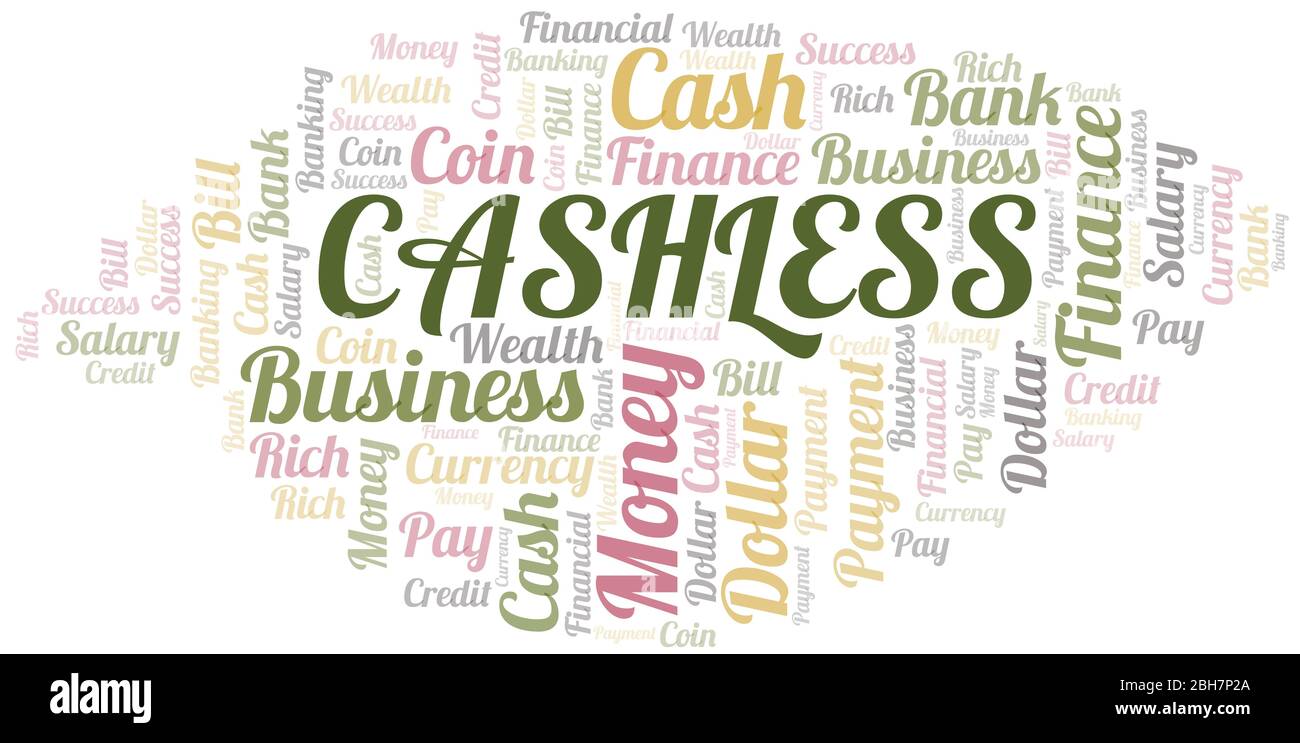 Cashless typography vector word cloud. Wordcloud collage made with the ...