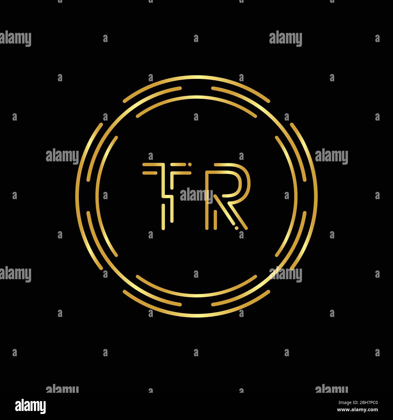 Initial Letter TR Logo Creative Typography Vector Template. Circle ...