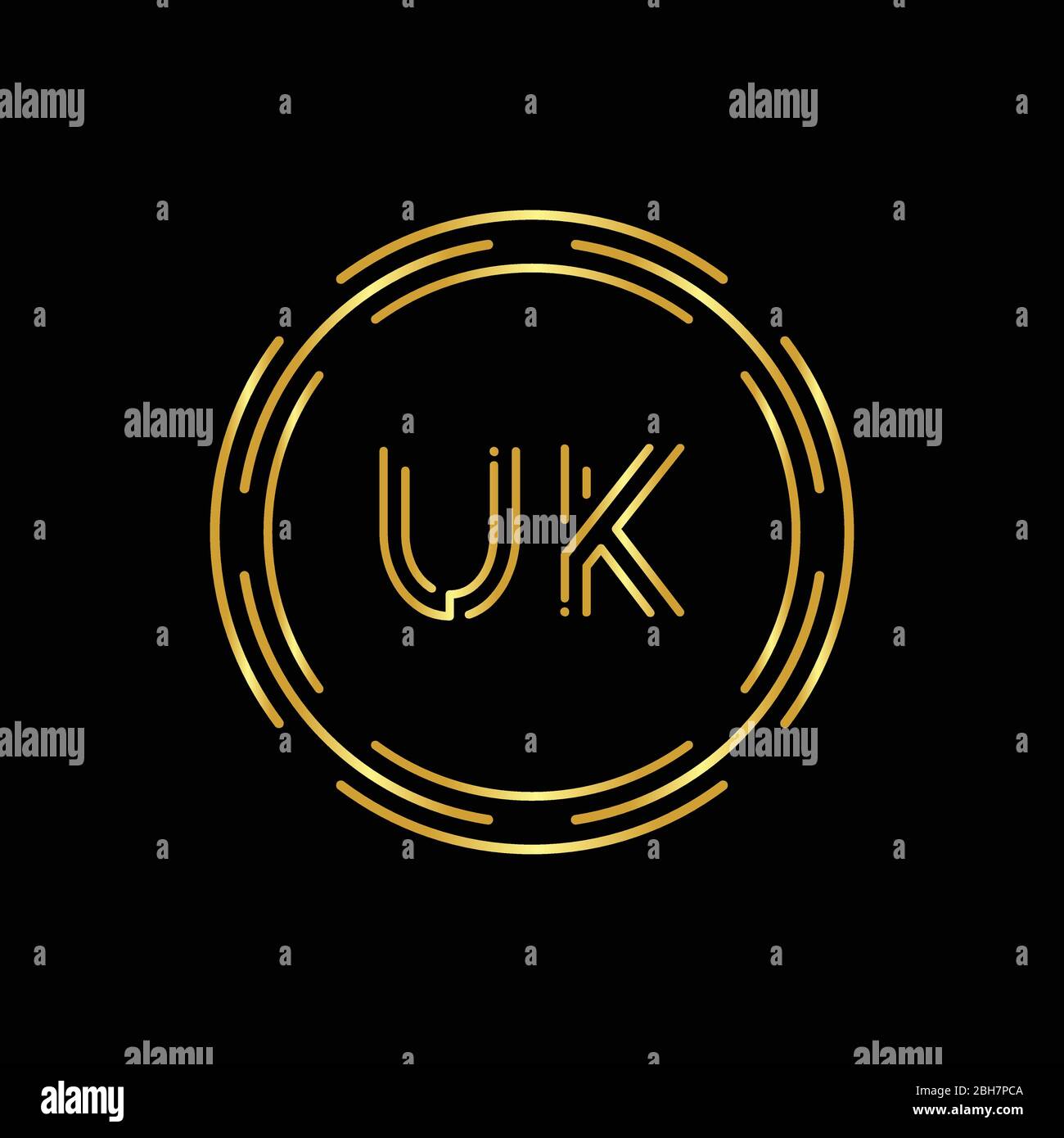 Initial UK Logo Creative Typography Vector Template. Digital Abstract ...