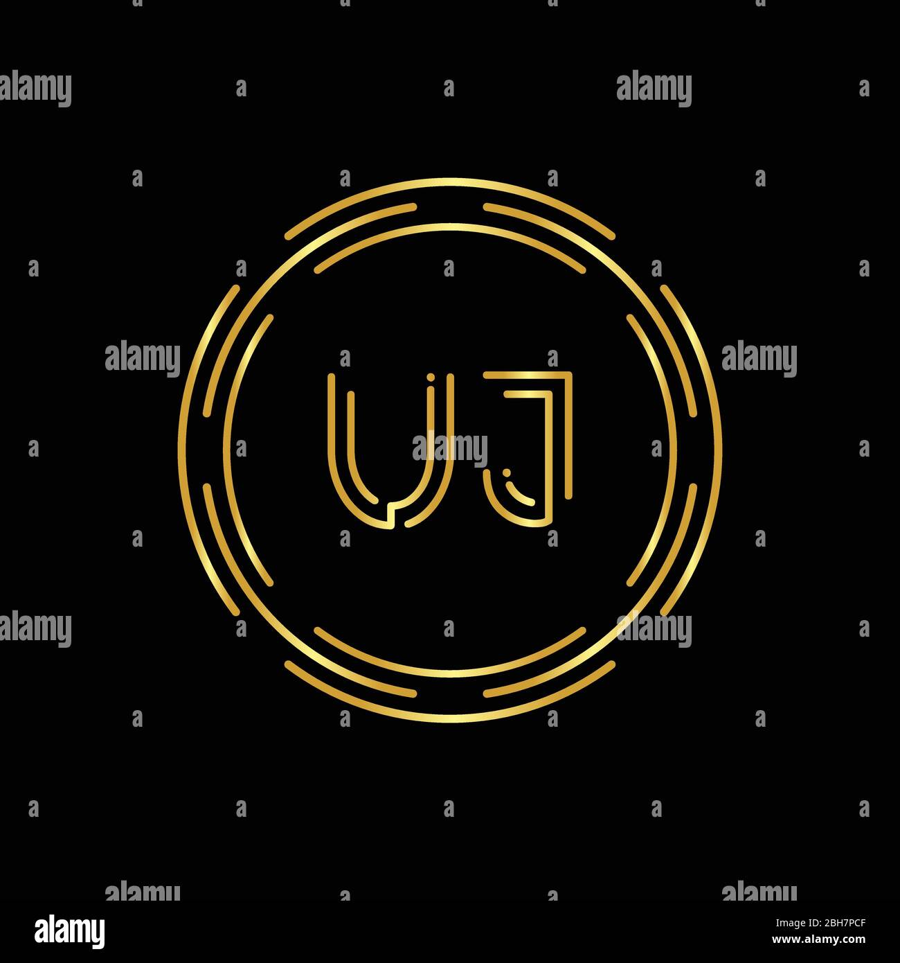 Initial UJ Logo Creative Typography Vector Template. Digital Abstract ...