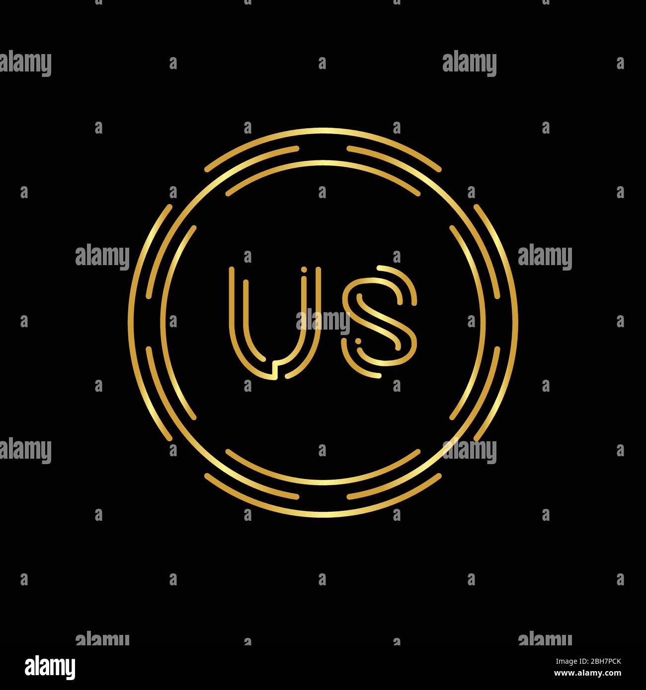 Initial US Logo Creative Typography Vector Template. Digital Abstract ...