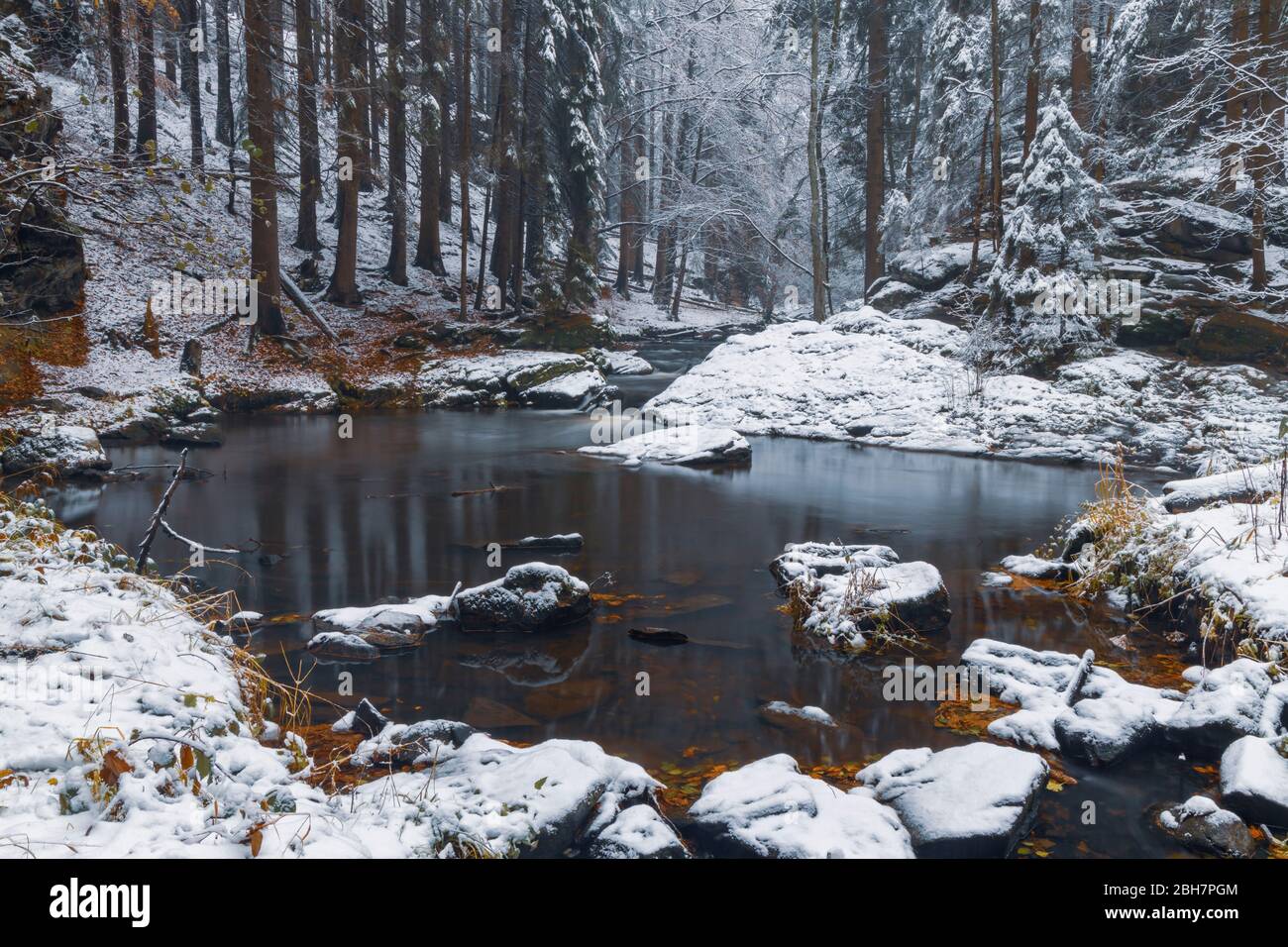 Valley Doubrava near Chotebor and Bilek. Bohemian-Moravian Highlands ...
