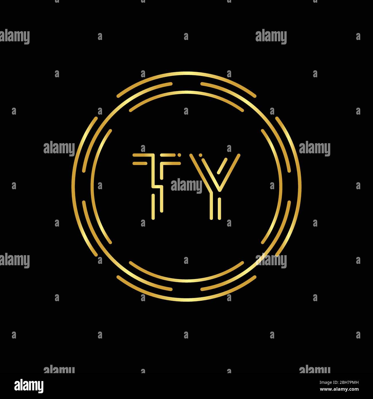 Initial Letter TY Logo Creative Typography Vector Template. Circle ...