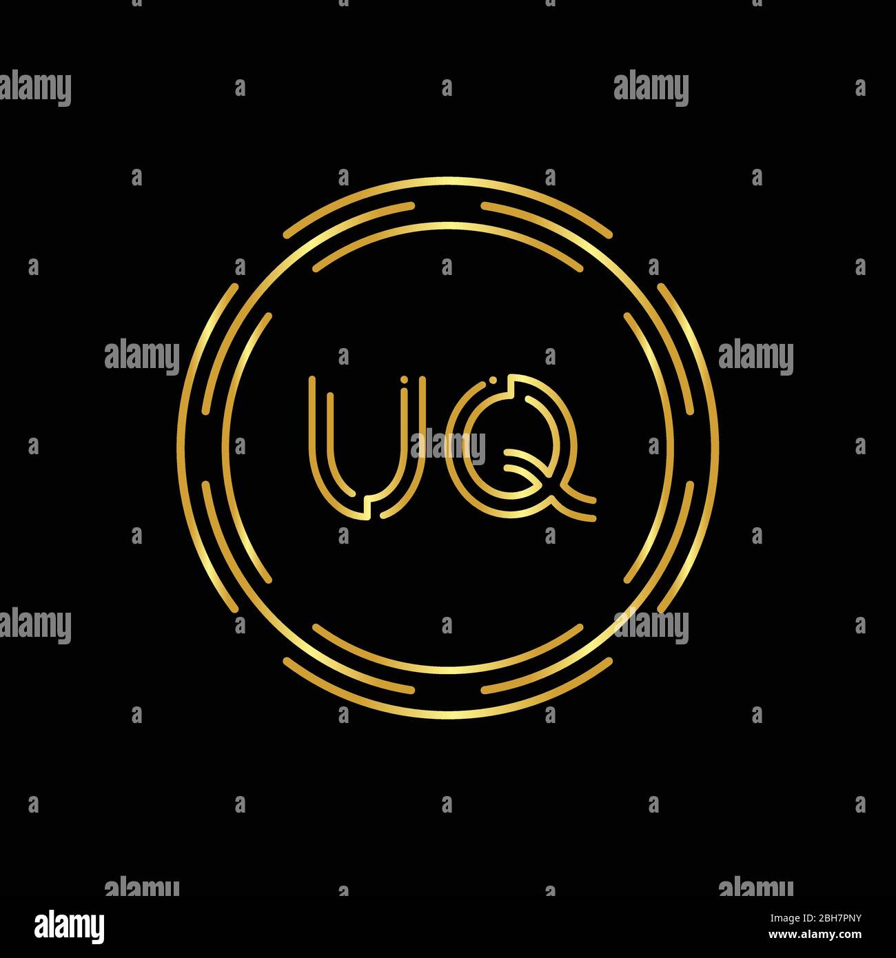 Initial UQ Logo Creative Typography Vector Template. Digital Abstract ...