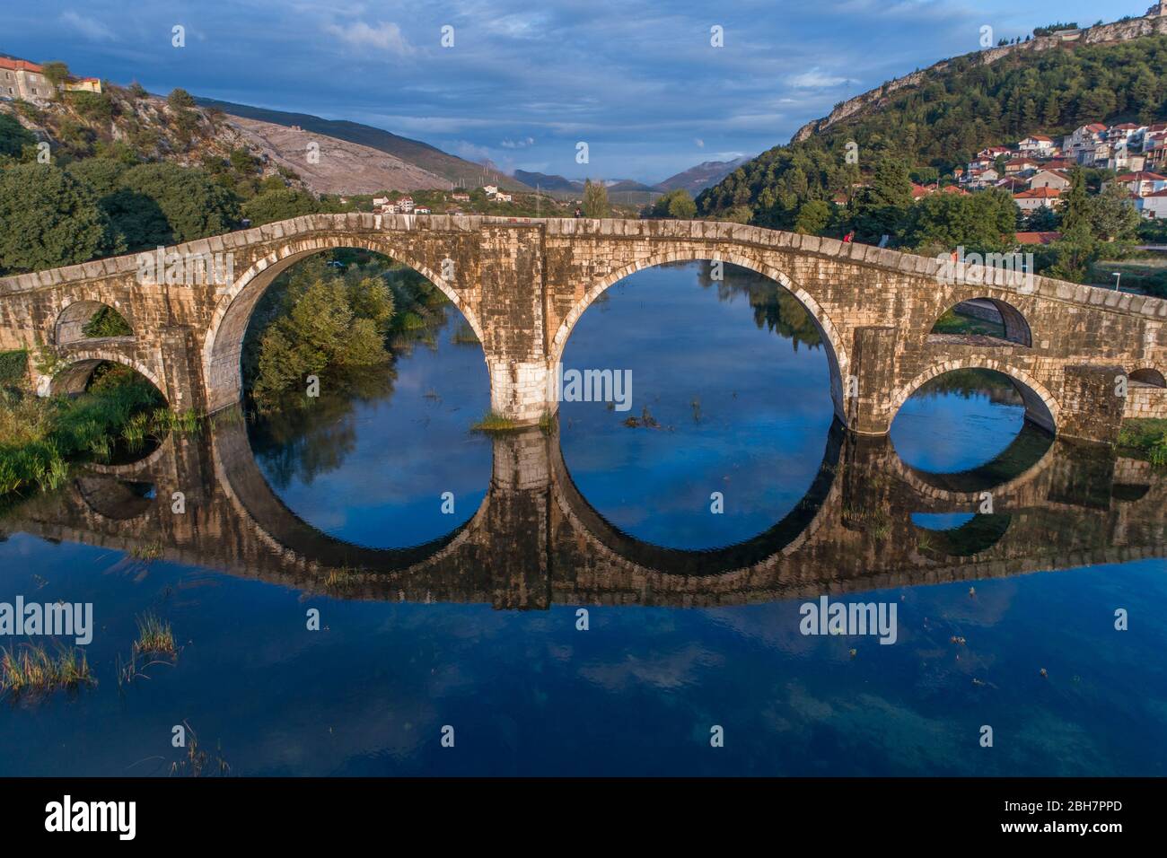 Aerial view of Arslanagica Bridge in Trebinje Stock Photo - Alamy