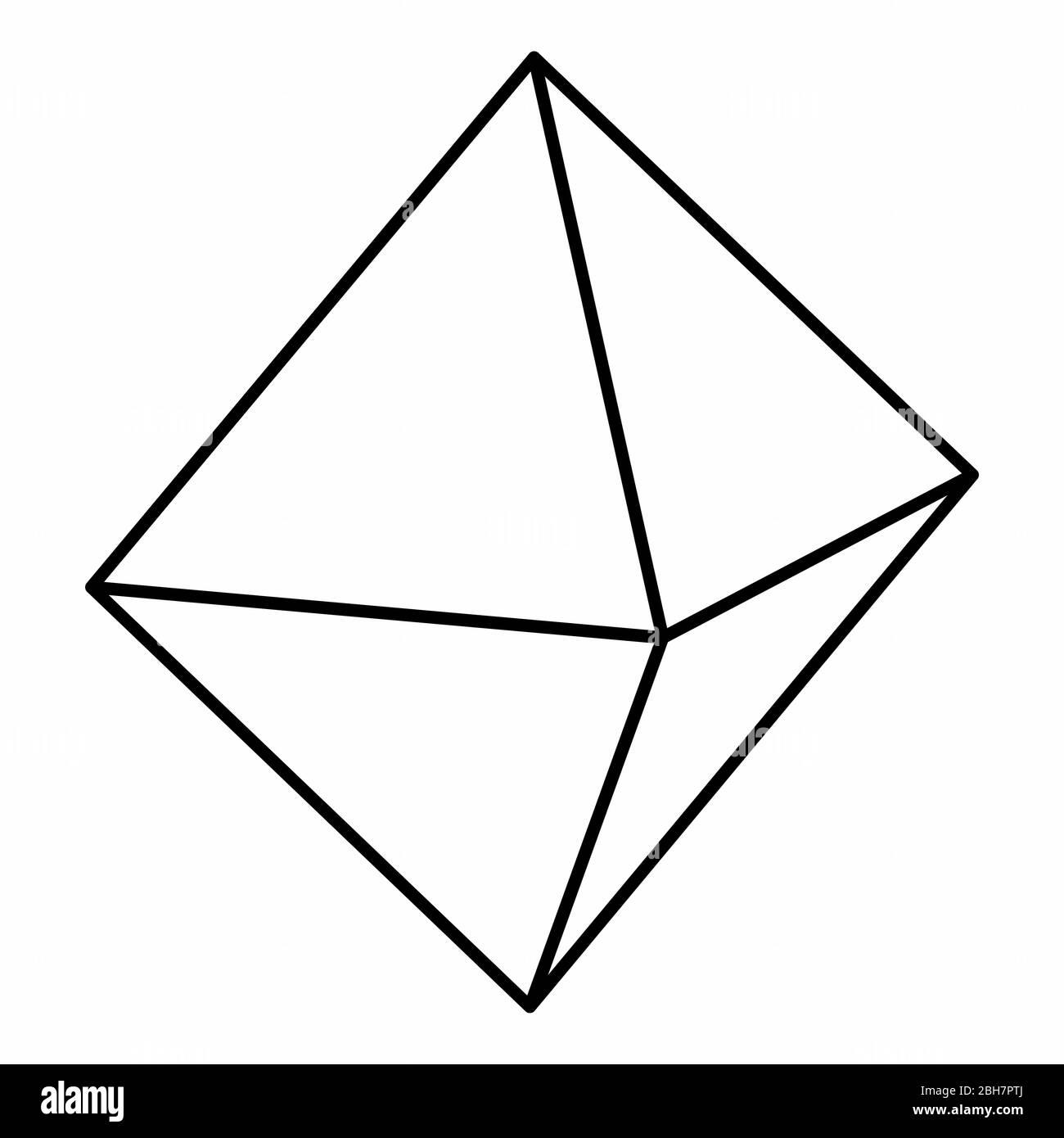 Octahedron linear icon illustration on white background Stock Vector ...