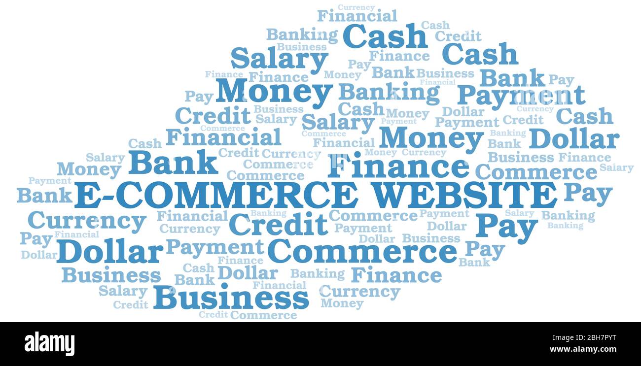 E-Commerce Website typography vector word cloud. Wordcloud collage made ...