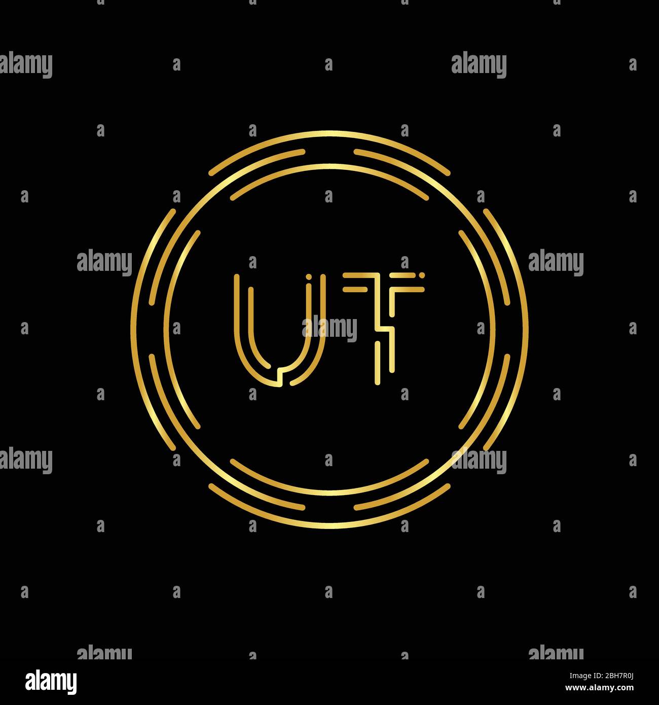 Initial UT Logo Creative Typography Vector Template. Digital Abstract ...